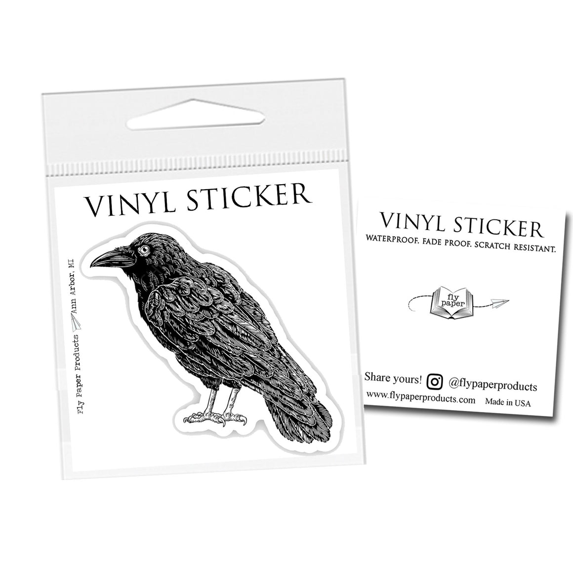 Creepy Crow / Raven Vinyl Sticker – Fly Paper Products