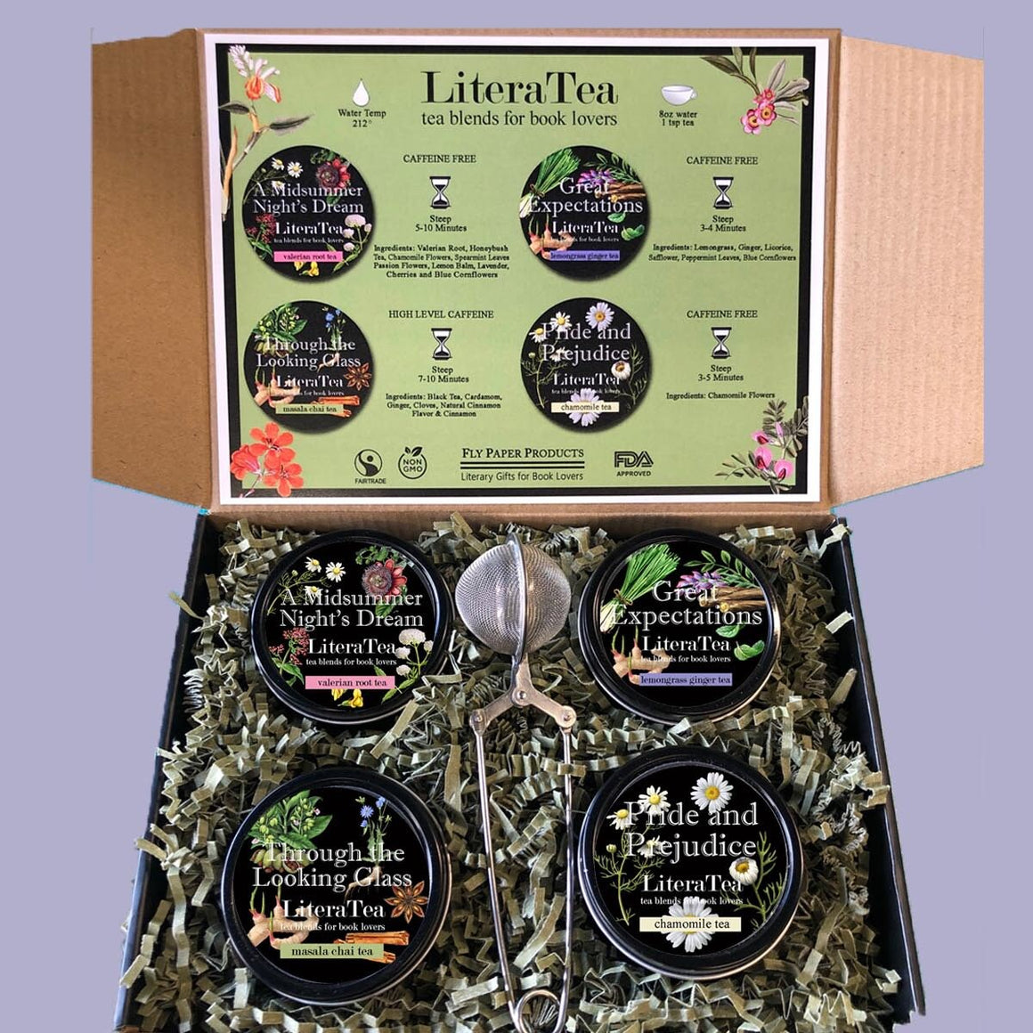 Ultimate Tea Lover Assortment Gift Box with 4 Mini Loose Leaf Tea Blen ...